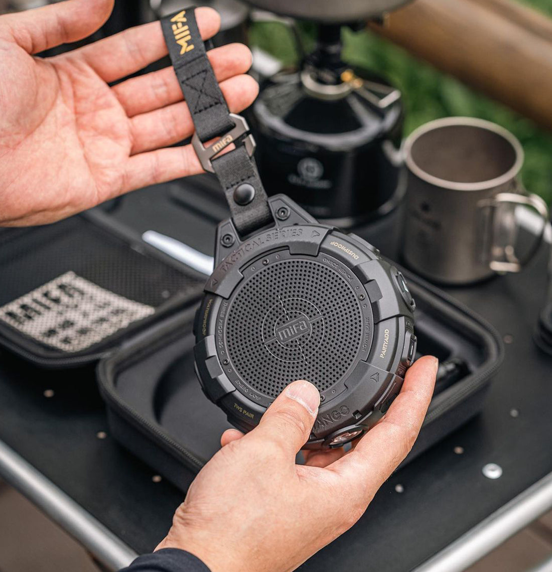 mifa Tango Portable Bluetooth Speaker With Flashlight,IP67 Waterproof